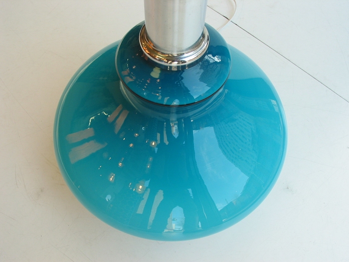 70's Blue dot shade × Glass base Lamp / 北欧家具 ダニッシュ デンマーク家具 チーク ローズウッド ...